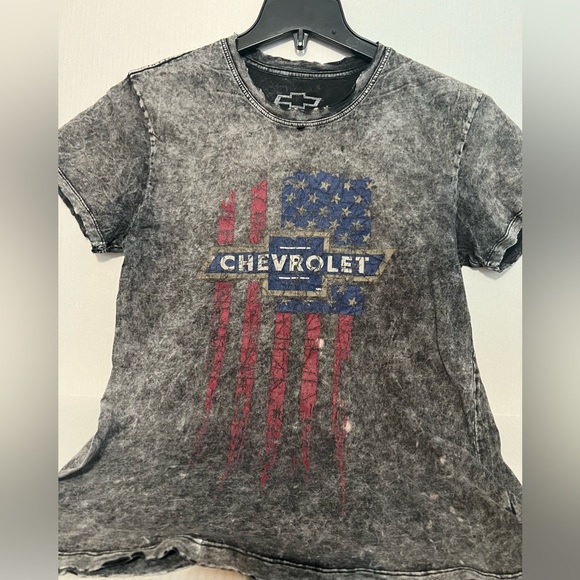 chevrolet | Shirts | Chevrolet Distressed American Flag Design Graphic ...